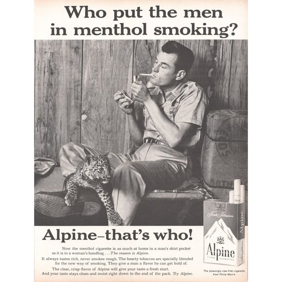 Alpine | Art | 961 Alpine Menthol Cigarettes Vintage Print Ad Jaguar ...